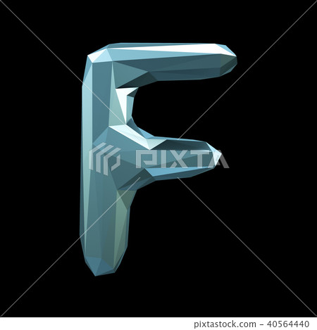 Capital latin letter F in low poly style... - Stock Illustration ...