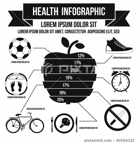 Health infographic, simple style - Stock Illustration [40568182] - PIXTA