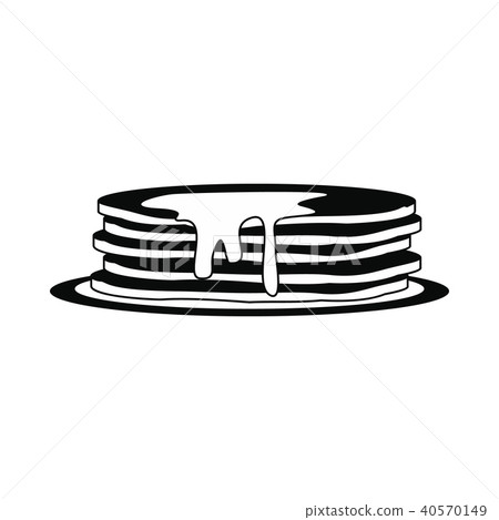 Stack of pancakes icon, simple style - Stock Illustration [40570149 ...