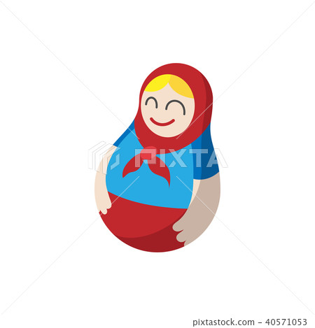 Russian matryoshka icon, cartoon style - Stock Illustration [40571053 ...