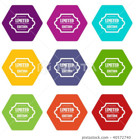 Limited edition icon set color hexahedron - Stock Illustration ...