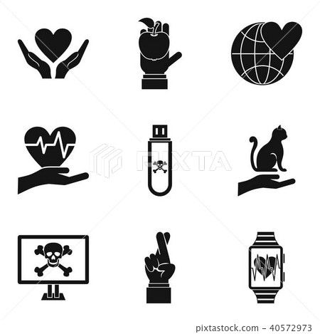 Hand icons set, simple style - Stock Illustration [40572973] - PIXTA