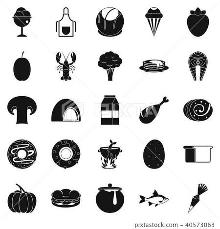 Favorite food icons set, simple style - Stock Illustration [40573063 ...