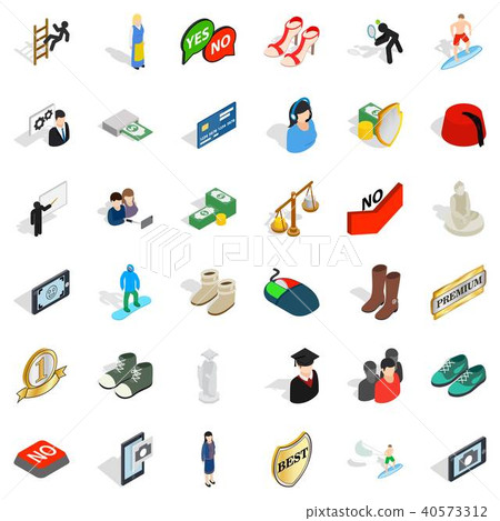 Authoritative icons set, isometric style - Stock Illustration [40573312 ...