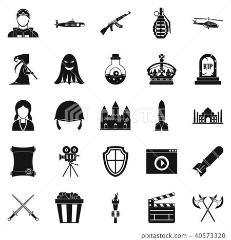 Movie director icons set, simple style - Stock Illustration [40573320 ...