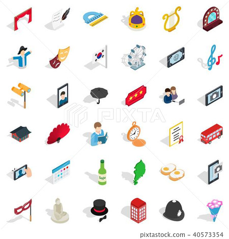 Etiquette icons set, isometric style-插圖素材 [40573354] - PIXTA圖庫