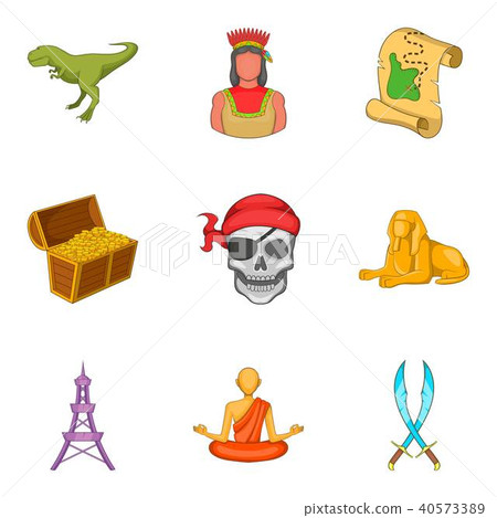 Epoch icons set, cartoon style - Stock Illustration [40573389] - PIXTA