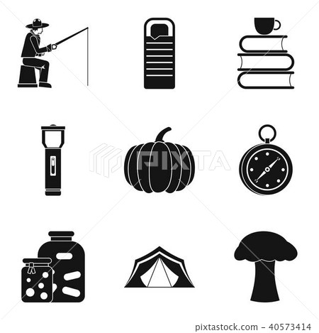 Favorite pastime icons set, simple style - Stock Illustration [40573414 ...