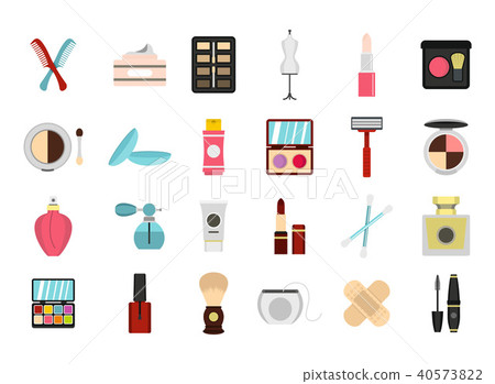 Beauty element icon set, flat style - Stock Illustration [40573822] - PIXTA