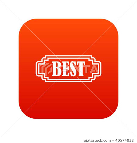 Best rectangle label icon digital red - Stock Illustration [40574038 ...
