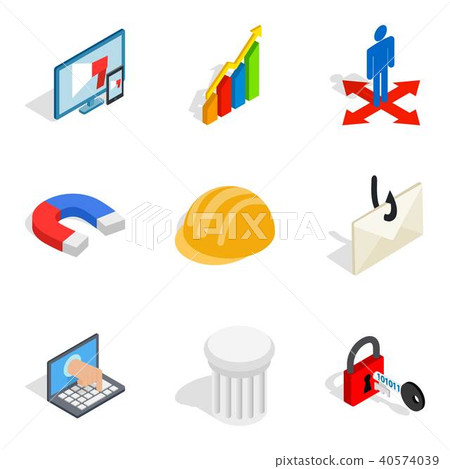 Front end icons set, isometric style - Stock Illustration [40574039 ...