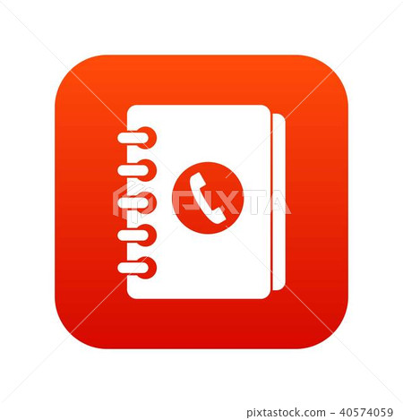 Address book icon digital red - Stock Illustration [40574059] - PIXTA