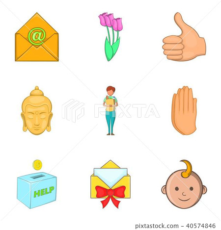 Kindness icons set, cartoon style - Stock Illustration [40574846] - PIXTA