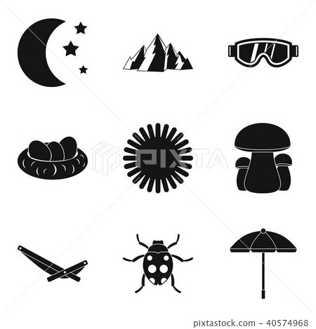 Reference point icons set, simple style - Stock Illustration [40574968 ...