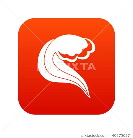 Ocean or sea wave icon digital red - Stock Illustration [40575037] - PIXTA
