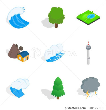 Strong point icons set, isometric style - Stock Illustration [40575113 ...