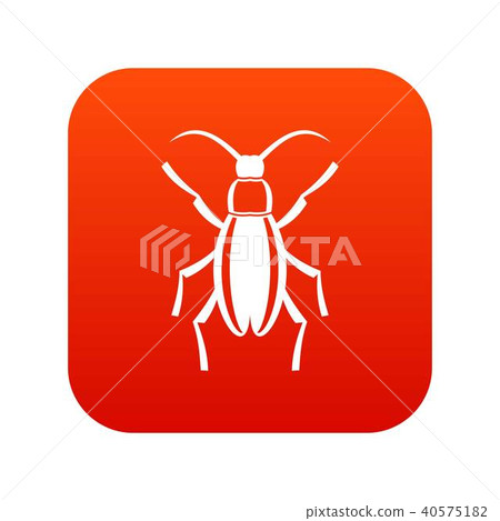Beetle bug icon digital red - Stock Illustration [40575182] - PIXTA