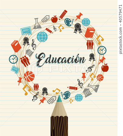 Education school quote in spanish language - Stock Illustration ...