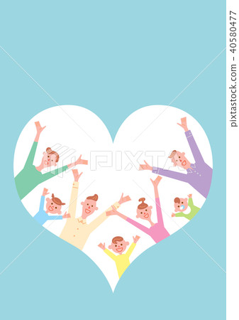 Good friend family heart blue background - Stock Illustration [40580477 ...