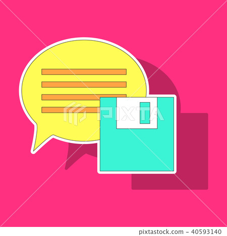 Sticker text message vector icon, speech - Stock Illustration [40593140 ...