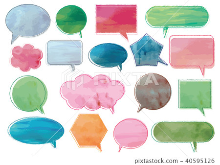 Set of watercolor speech bubbles - Stock Illustration [40595126] - PIXTA
