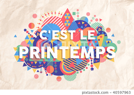 Spring time season text quote in french language - Stock Illustration ...