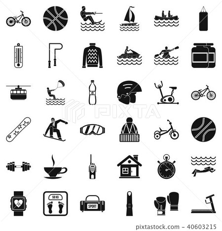 Public health icons set, simple style - Stock Illustration [40603215 ...