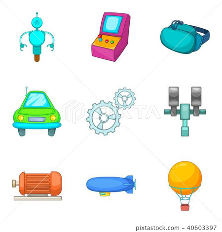 Machine icons set, cartoon style - Stock Illustration [40603397] - PIXTA