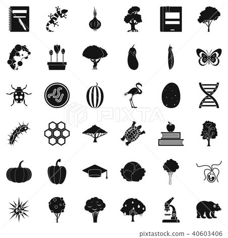 Microbial icons set, simple style - Stock Illustration [40603406] - PIXTA