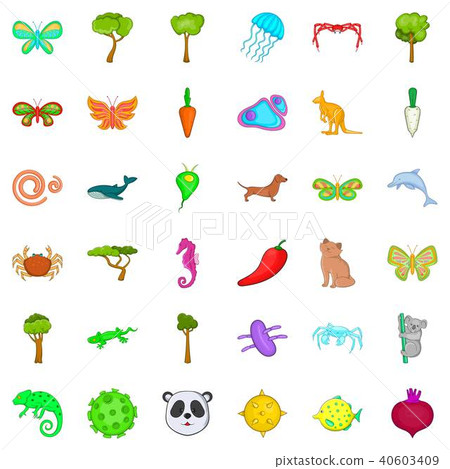Bio world icons set, cartoon style - Stock Illustration [40603409] - PIXTA