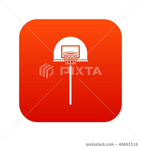 Street basketball hoop icon digital red - Stock Illustration [40603518 ...