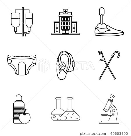 Curative icons set, outline style - Stock Illustration [40603590] - PIXTA
