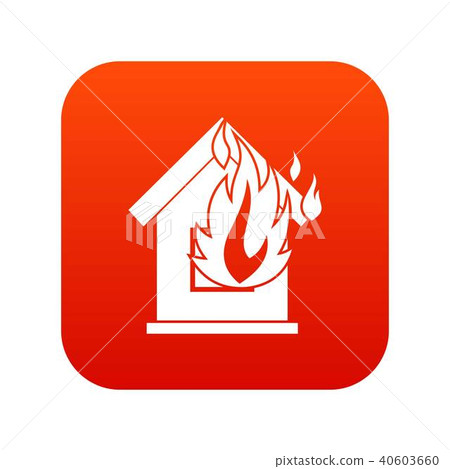 Preventing fire icon digital red - Stock Illustration [40603660] - PIXTA