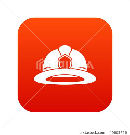 Fireman helmet icon digital red - Stock Illustration [40603736] - PIXTA