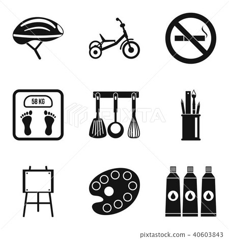 Wee icons set, simple style - Stock Illustration [40603843] - PIXTA