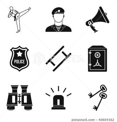 Officer icons set, simple style - Stock Illustration [40604382] - PIXTA