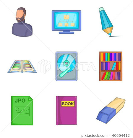 Civil servant icons set, cartoon style - Stock Illustration [40604412 ...