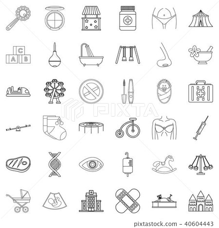 Hereditary icons set, outline style - Stock Illustration [40604443] - PIXTA