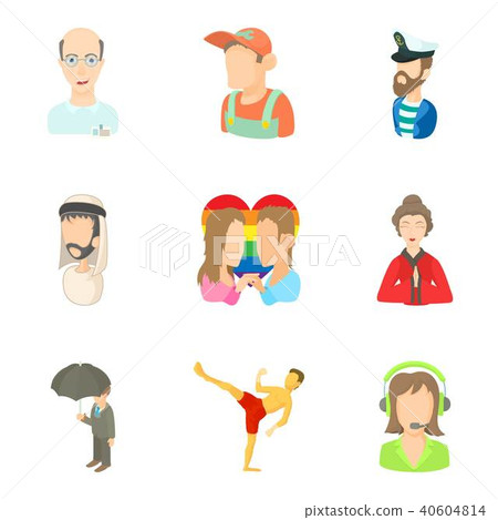 Some people icons set, cartoon style - Stock Illustration [40604814 ...