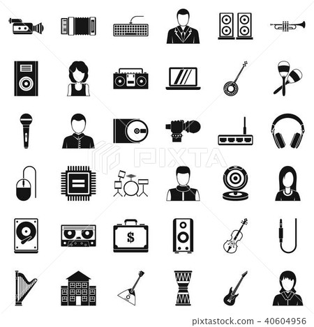 Opus icons set, simple style - Stock Illustration [40604956] - PIXTA