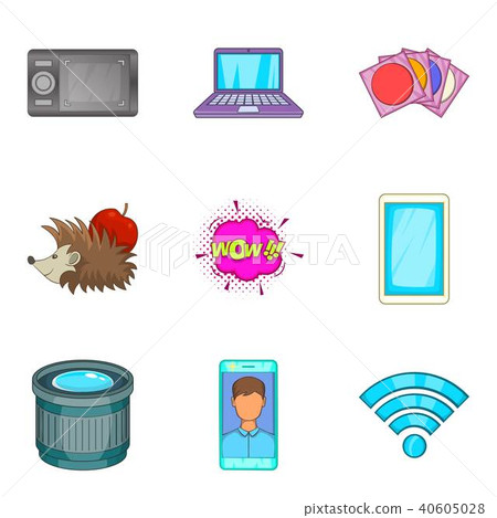 Imprint icons set, cartoon style - Stock Illustration [40605028] - PIXTA