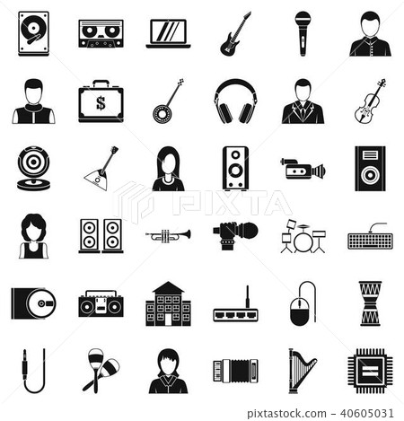 Music business icons set, simple style - Stock Illustration [40605031 ...