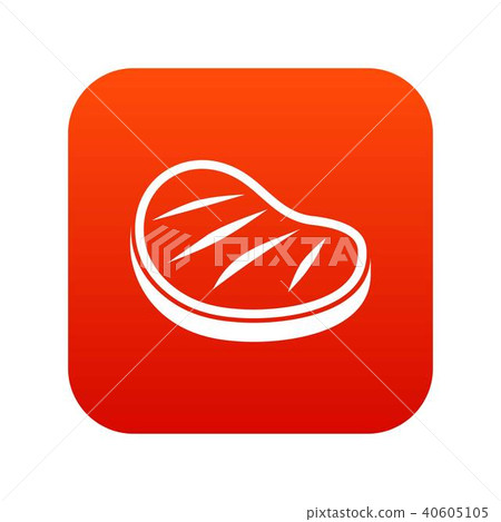 Beef steak icon digital red - Stock Illustration [40605105] - PIXTA