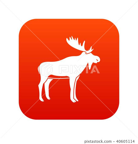Deer icon digital red - Stock Illustration [40605114] - PIXTA