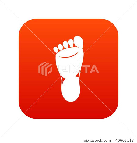 Foot left leg icon digital red - Stock Illustration [40605118] - PIXTA