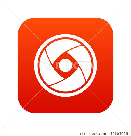 Camera lens icon digital red - Stock Illustration [40605616] - PIXTA