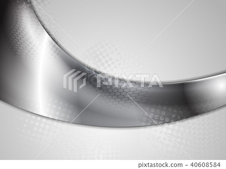 Abstract silver metal grunge wave background - Stock Illustration ...