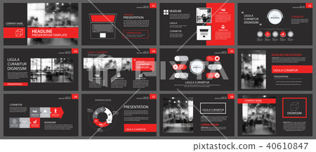 Red black slide presentation templates background. - Stock Illustration ...