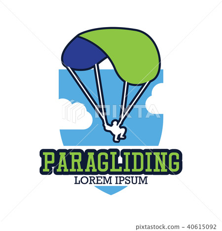 paragliding logo, vector illustration - Stock Illustration [40615092 ...