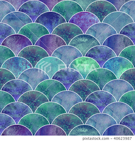 Fish scale wave japanese seamless pattern - Stock Illustration ...